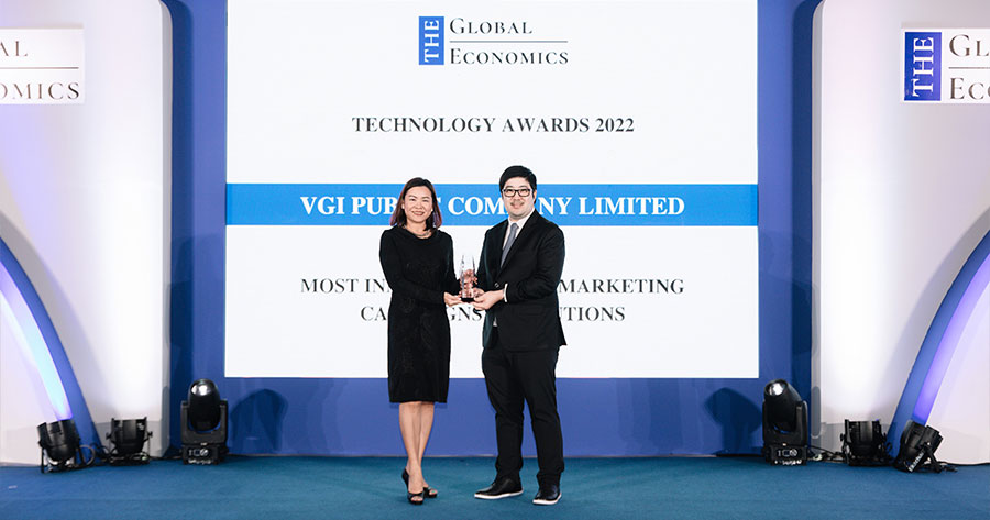 VGI คว้ารางวัลเวที The Global Economics Awards 2022 ตอกย้ำผู้นำโซลูชันส์