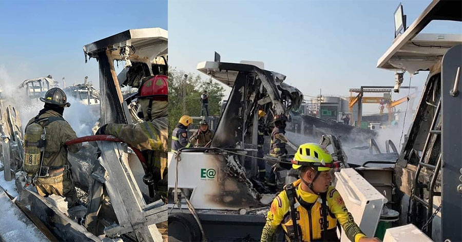 ด่วน! ไฟไหม้เรือ MINE SMART FERRY วอด 3 ลำ ริมน้ำเจ้าพระยา