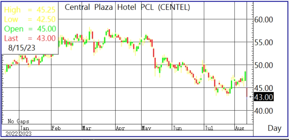 CENTEL ร่วง 11% งบ Q2 กำไร 121 ล้านบาท ต่ำกว่าคาด! ไตรมาส 3 โลว์ซีซั่น