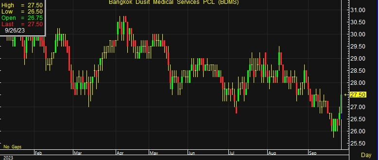 BDMS บวก 3% ลุ้นรายได้ Q3 โตแกร่งรับ “ไฮซีซั่น” โบรกแนะ “ซื้อ” เป้า 37.50 บาท